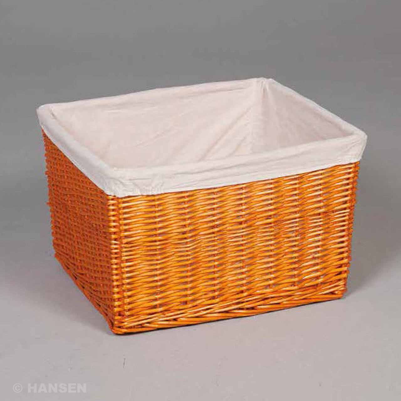 Universalkorb aus Weide, orange, mit herausnehmbaren Textilfutter ...